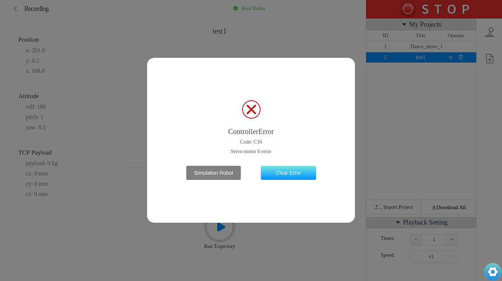 Xarm Recording Error Xarm 850 Troubleshooting Ufactory Forum